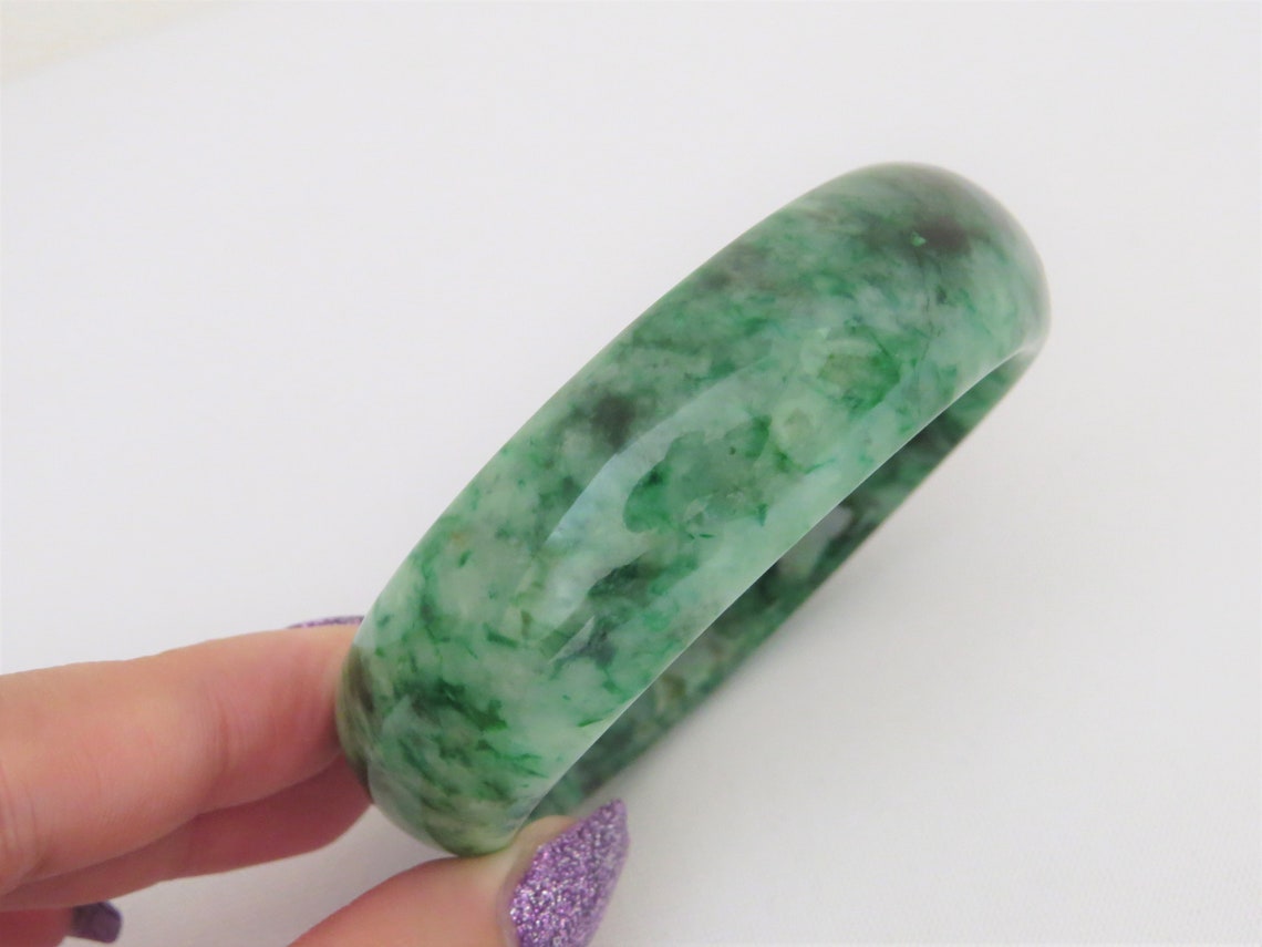 Translucent Natural Floral Dark Green Jadeite Jade Vintage - Etsy