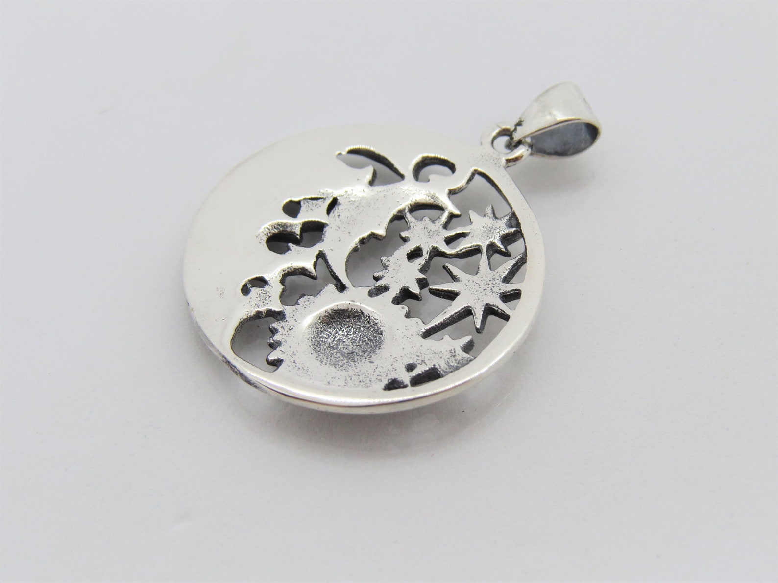 Vintage Sterling Silver Sun & Moon Charm Pendant - Etsy