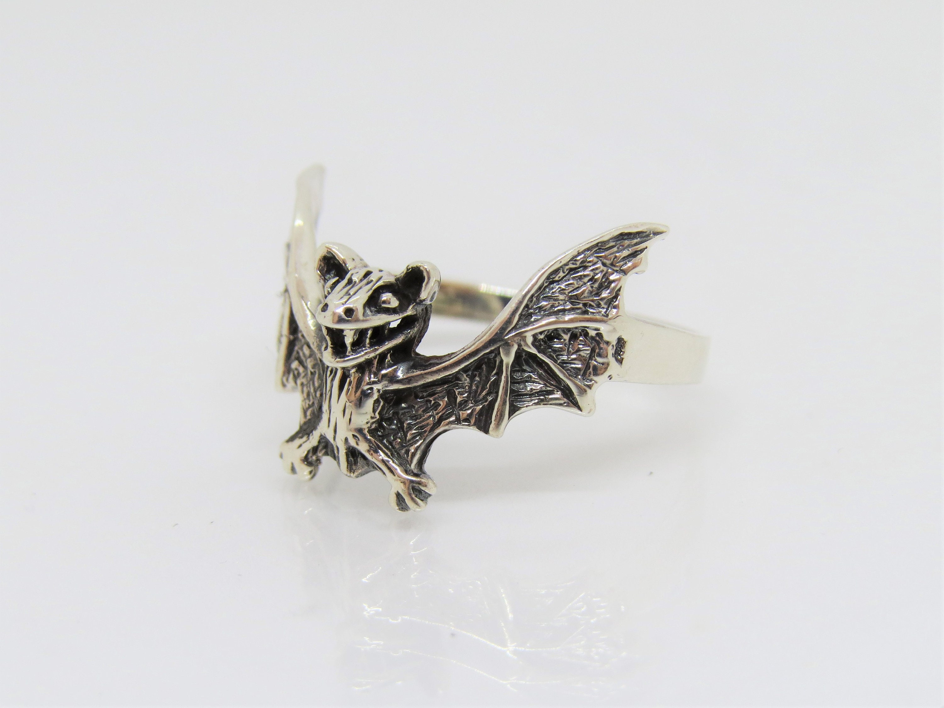 Vintage Sterling Silver Bat Unisex Ring Size 8 - Etsy