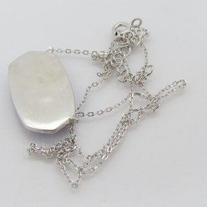 Vintage Sterling Silver Blue Opal Coffing Pendant Necklace Chain 17 ...
