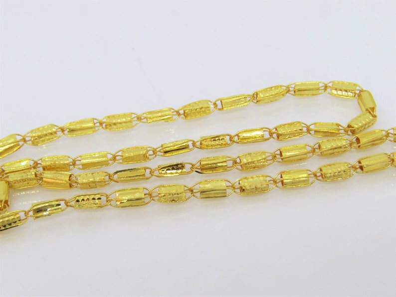 Vintage 24K 980 Pure Gold Bamboo Link Chain Necklace 17 6/8'' - Etsy