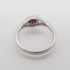 Sterling Silver Ruby Heart Filigree Ring Size 7 - Etsy