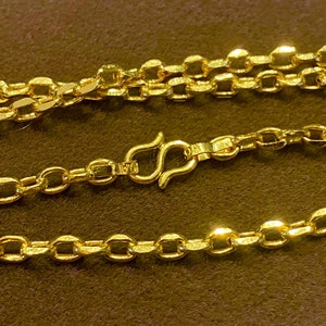 Vintage 23K 980 Pure Gold Link Chain Necklace 36'' - Etsy