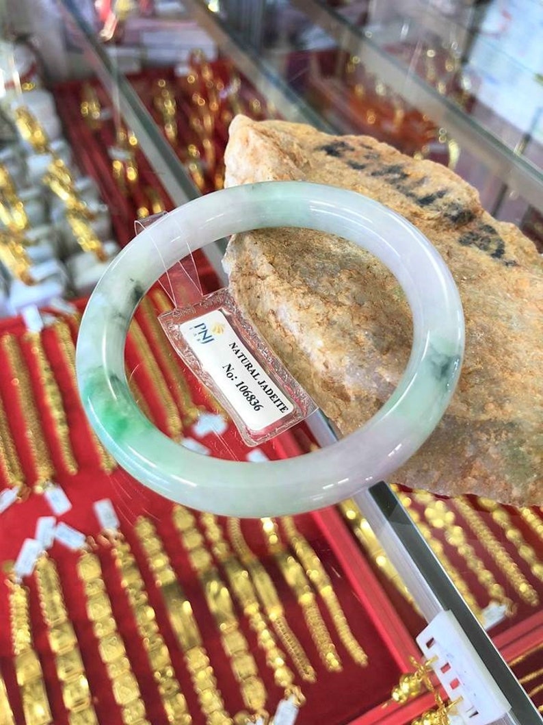 Translucent Natural Green Lavender Jadeite Jade Vintage Bangle | Etsy