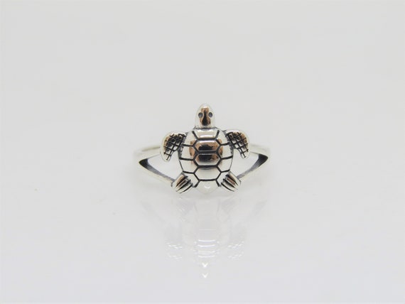 Vintage Sterling Silver Turtle Ring Size 6 - Etsy