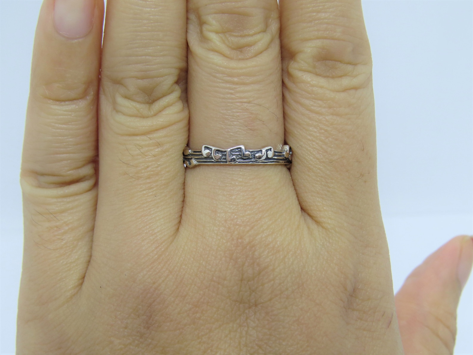 Vintage Sterling Silver Music Notes Band Ring Size 7 | Etsy