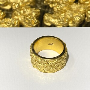 24k 9999 Pure Gold Dragon, Phoenix Wide Band Ring Size 9 - Etsy