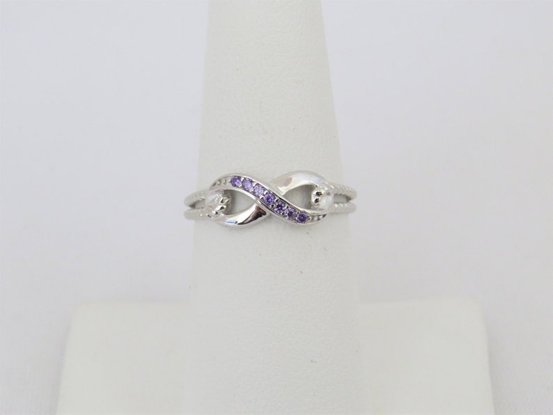 Vintage Sterling Silver Amethyst Infinity Knot Ring Size 7 | Etsy