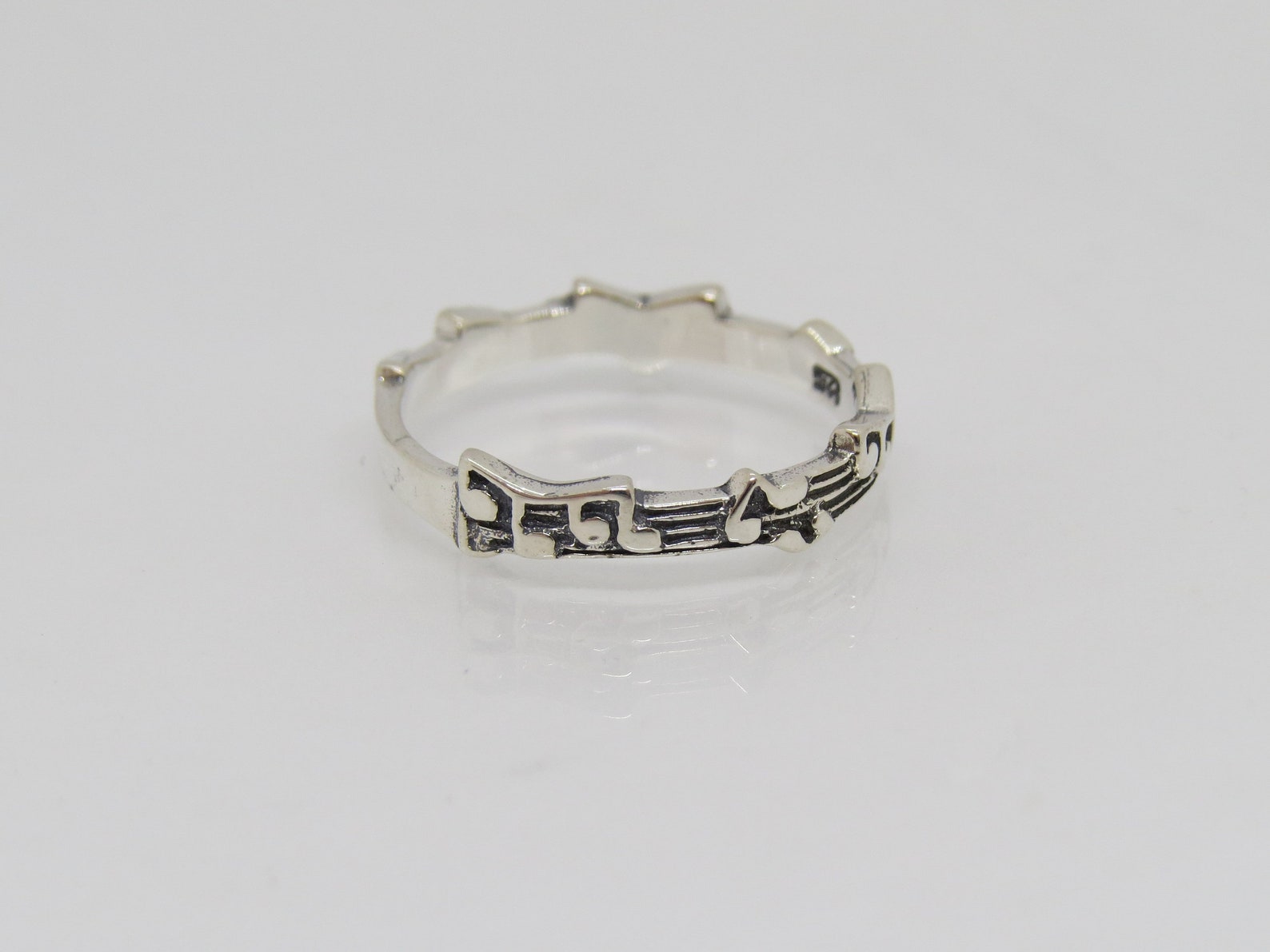 Vintage Sterling Silver Music Notes Band Ring Size 7 | Etsy