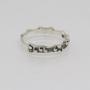 Vintage Sterling Silver Music Notes Band Ring Size 7 | Etsy