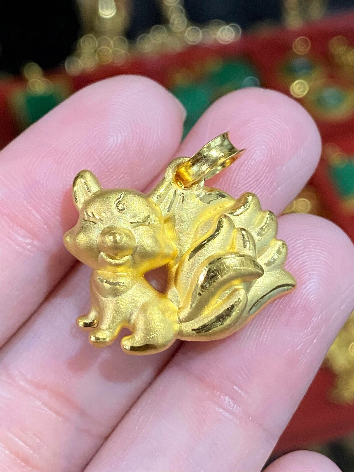 Vintage 24K 999 Pure Gold Fox Love Pendant. - Etsy