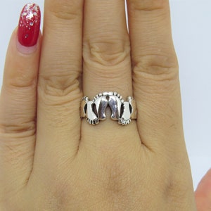 Vintage Sterling Silver Feet Ring Size 7 | Etsy