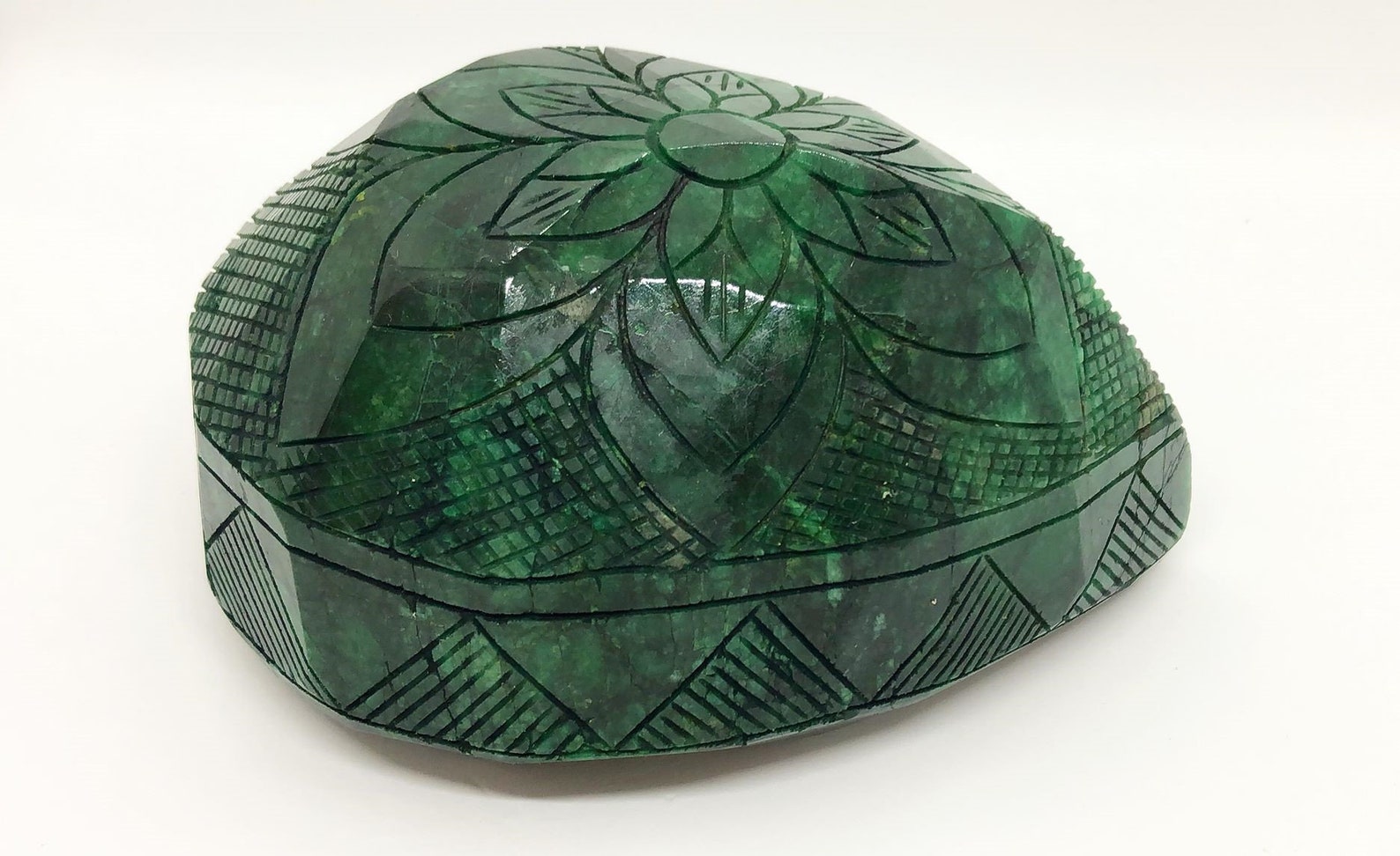 Vintage Natural Emerald Carved Floral Statue , Paperweight, Loose ...
