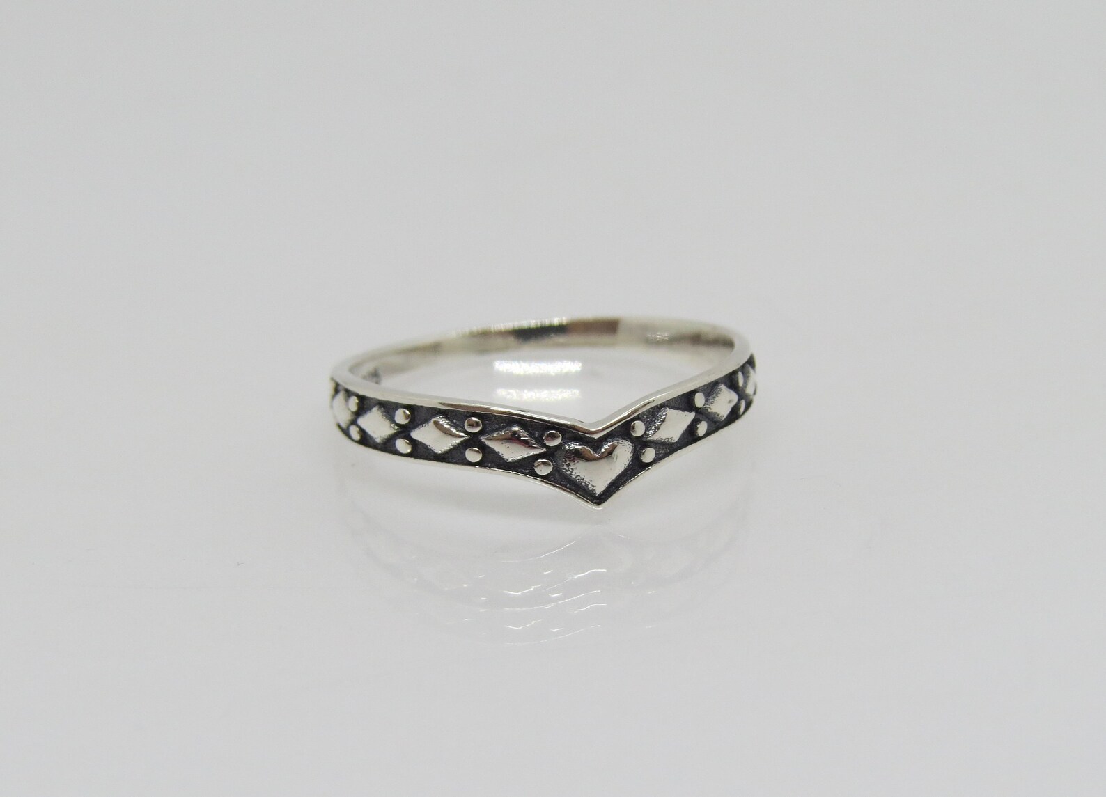 Vintage Sterling Silver V Shaped Ring Size 7 - Etsy