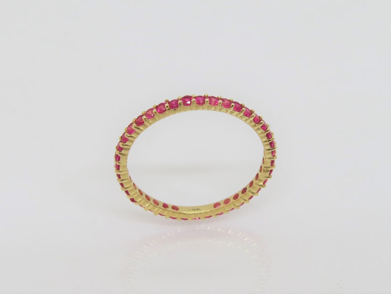 Vintage 14K Solid Yellow Gold Ruby Eternity Band Ring Size 7 - Etsy