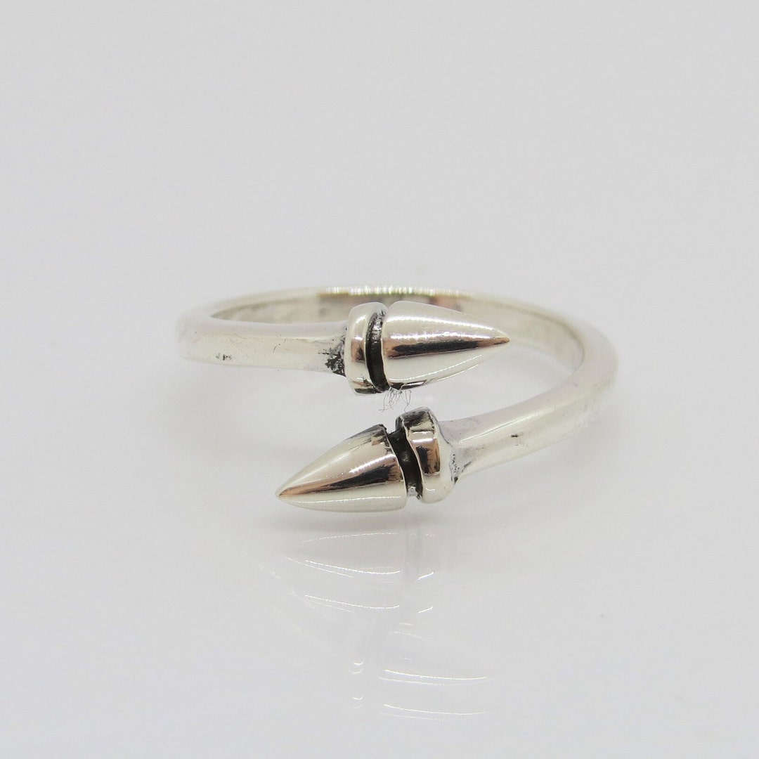 Vintage Sterling Silver Pointed Adjustable Band Ring Size 7 - Etsy