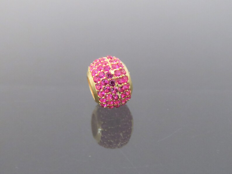 Vintage 18K Solid Yellow Gold Ruby Ball Slide Pendant - Etsy