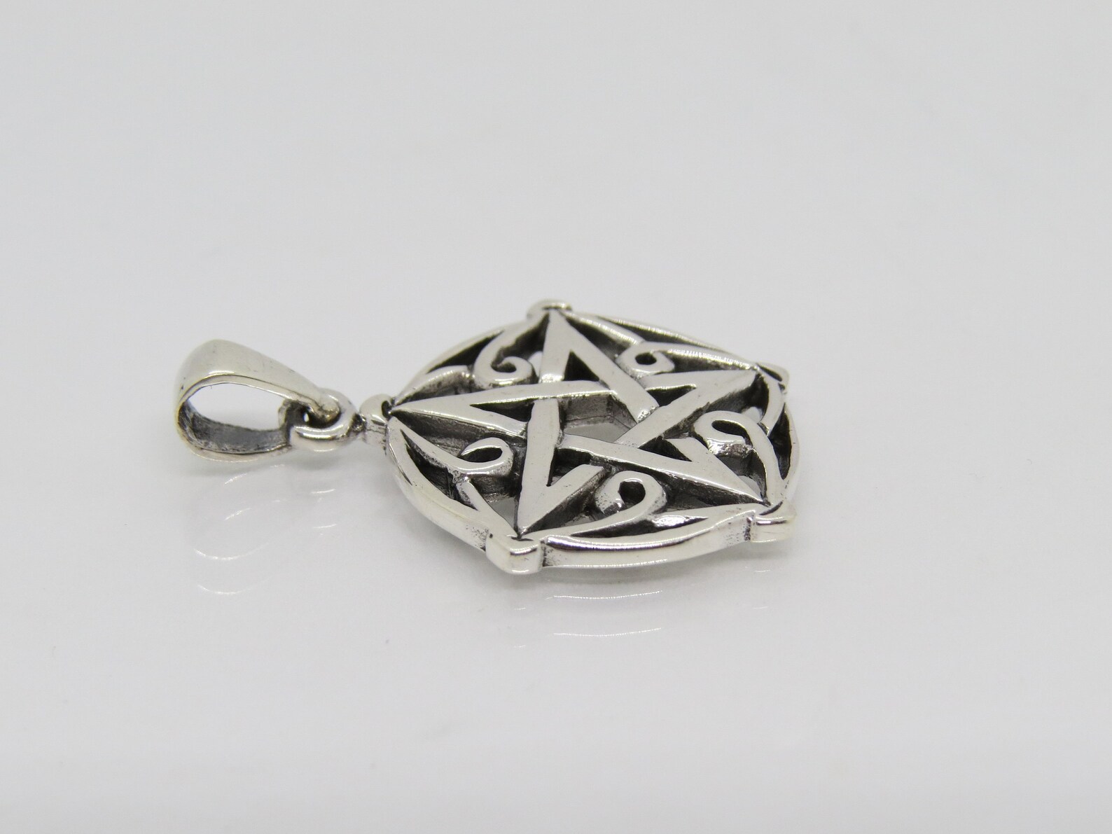 Vintage Sterling Silver Pentagram Pendant | Etsy