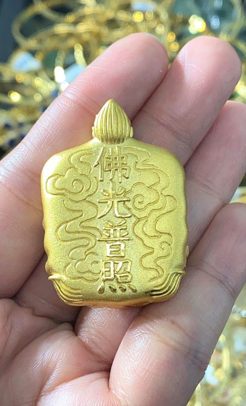 Vintage 24K 9999 Pure Gold Buddha Pendant - Etsy