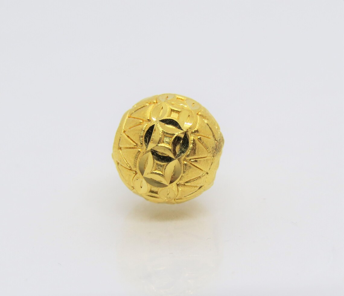 Vintage Pure 24K 9999 Gold Money Coin Ball Charm Bead Pendant - Etsy