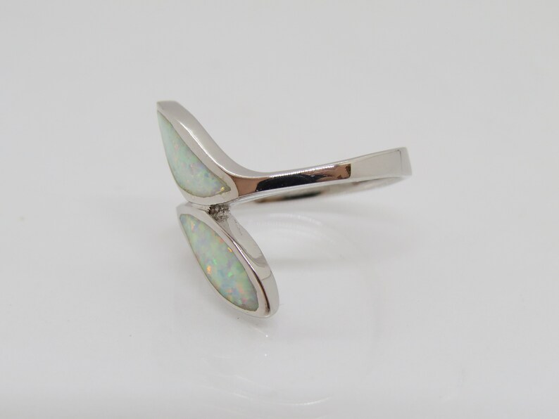 Vintage Sterling Silver Fire Opal Bypass Ring Size 8 - Etsy