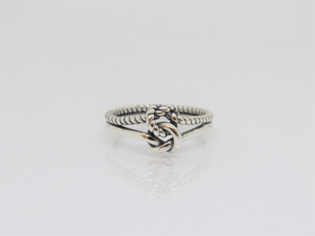 Vintage Sterling Silver Rope Knot Ring Size 9 - Etsy