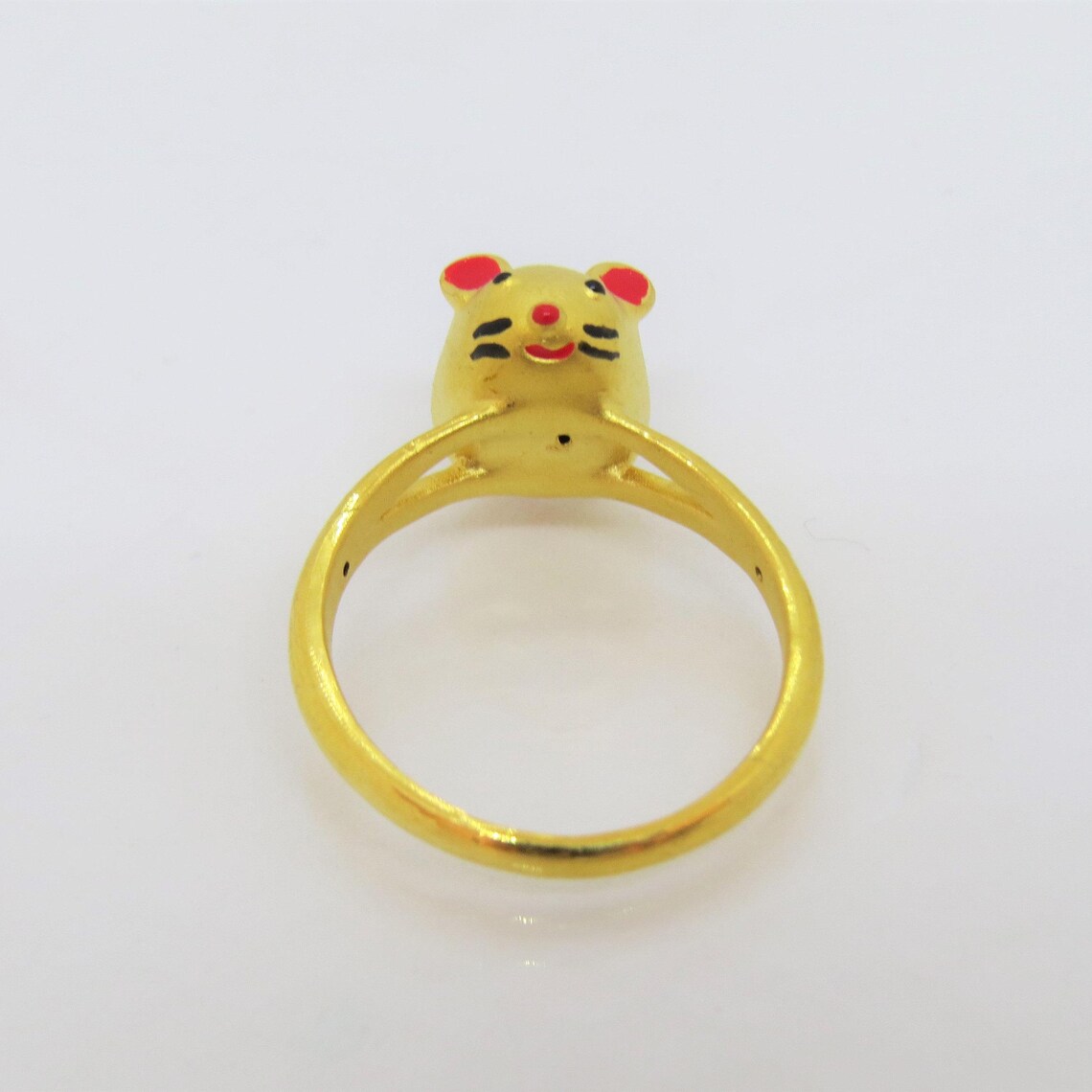 Vintage 24K 999 Gold 3D Red Enamel Rat Ring Size 6,7 - Etsy