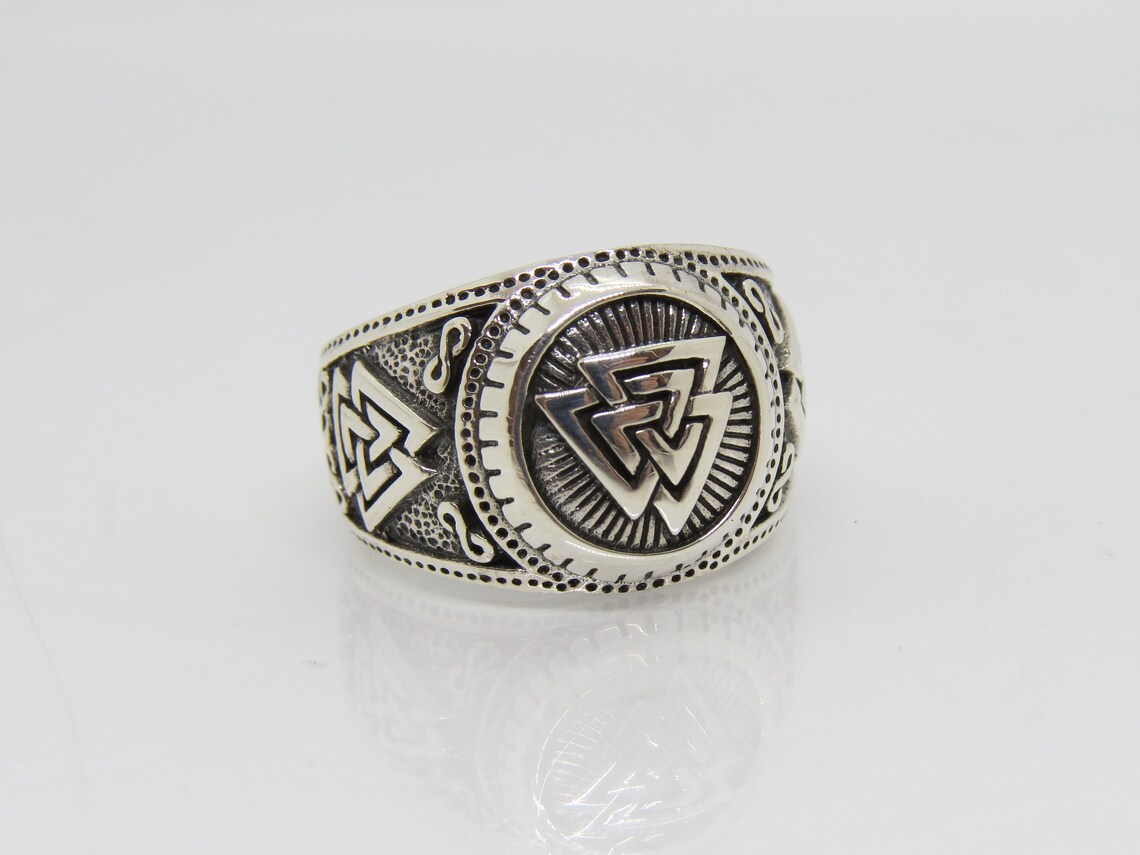 Vintage Sterling Silver Valknut Men's Ring Size 10.5 | Etsy
