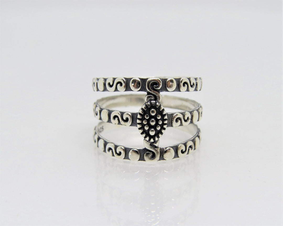 Vintage Sterling Silver Multi Rows Dome Ring Size 9.5 - Etsy