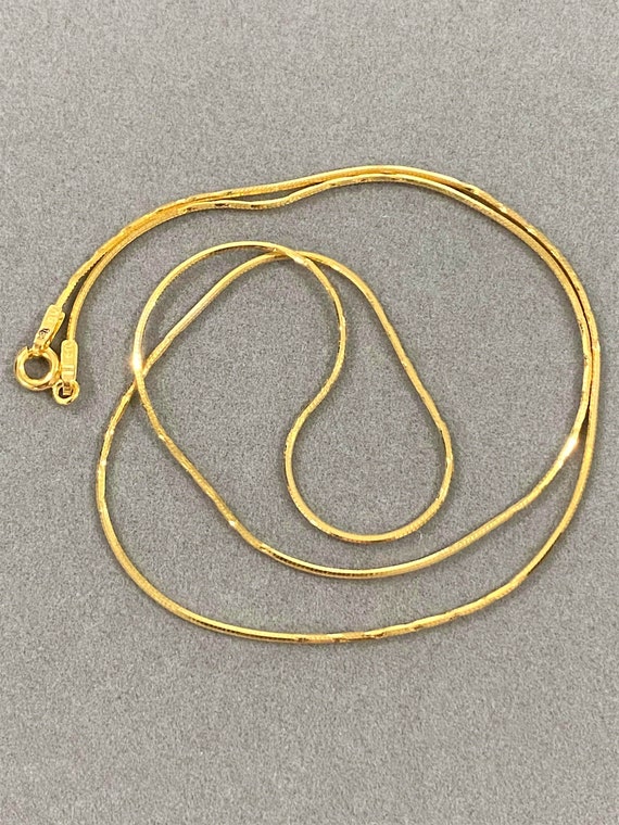 Vintage 18K Solid Yellow Gold Snake Link Chain Necklace - Etsy