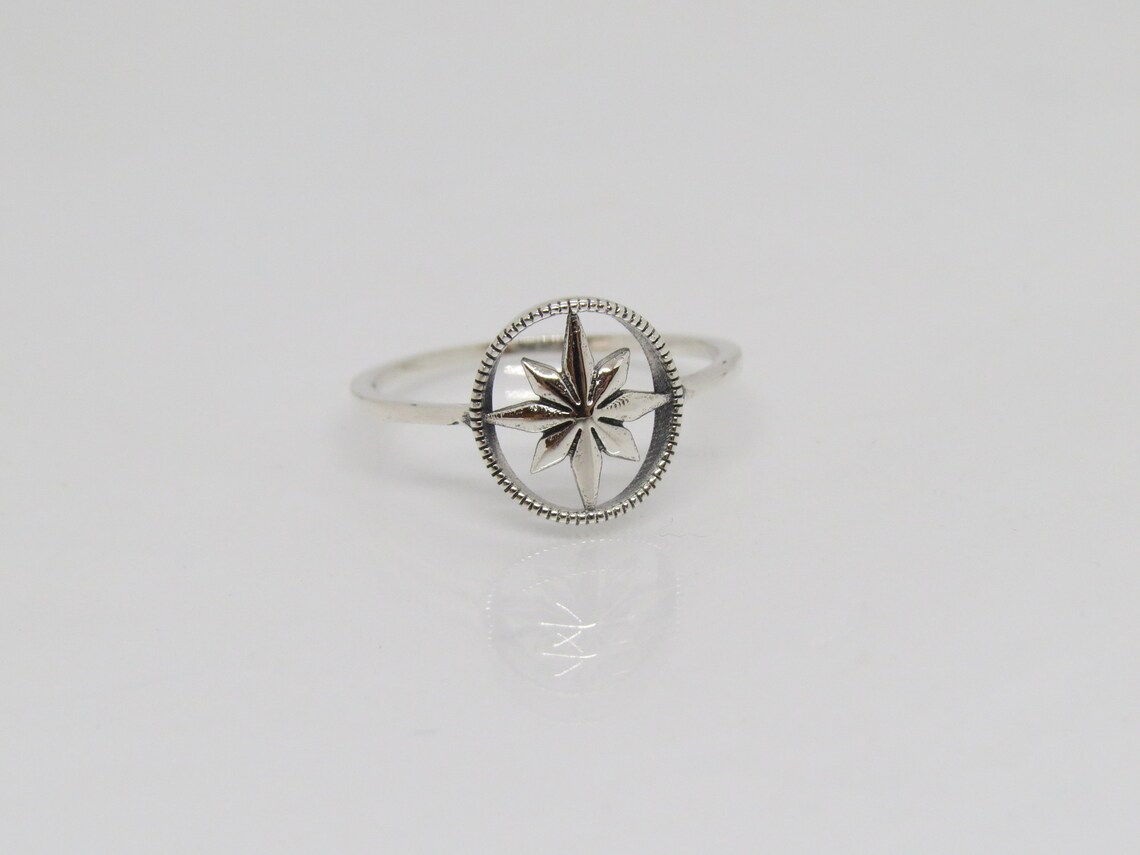 Vintage Sterling Silver Compass Ring Size 9 | Etsy