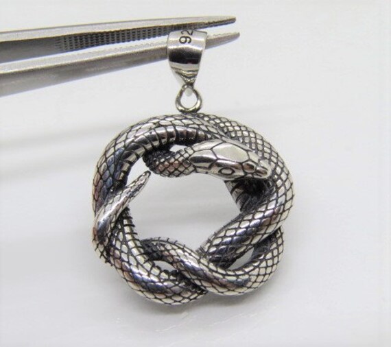 Vintage sterling silver snake - Gem