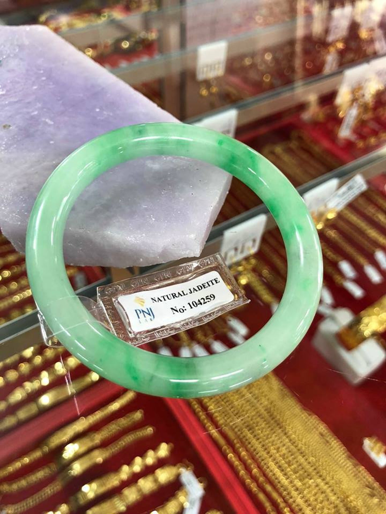 Translucent Natural Green Jadeite Jade Vintage Bangle Bracelet 54.6MM ...