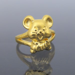 Vintage 24K 9999 Pure Gold Rat, Mouse Ring Size 6.25 - Etsy