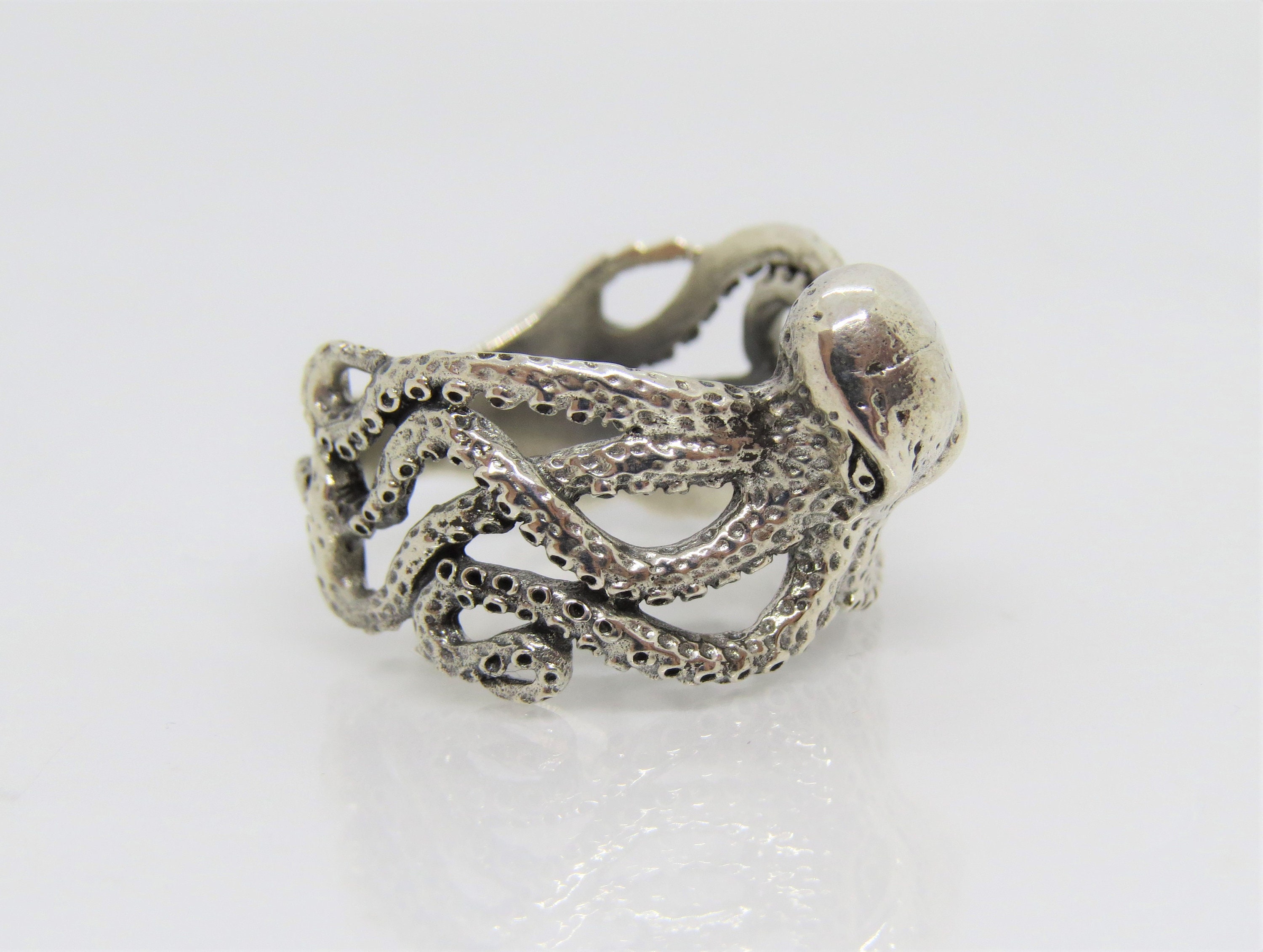 Vintage Sterling Silver Octopus Ring Size 7.75 - Etsy