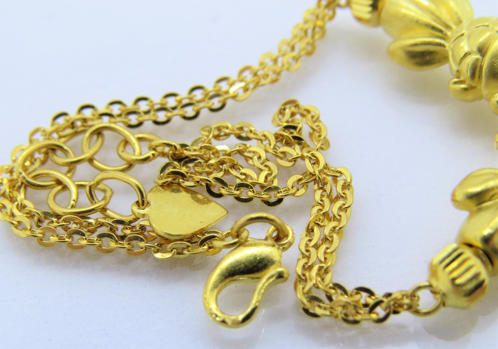 24K 999 Pure Gold 3D Goldfish Link Chain Vintage Bracelet - Etsy