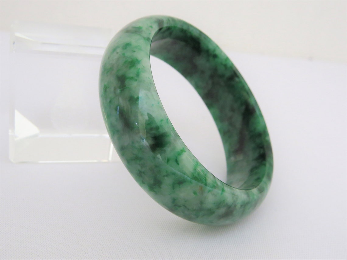 Translucent Natural Floral Dark Green Jadeite Jade Vintage - Etsy
