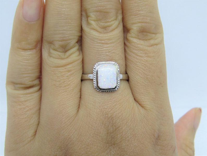 Vintage Sterling Silver White Opal Ring Size 7.25 - Etsy