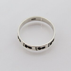 Vintage Sterling Silver Footprints Band Ring Size 7 - Etsy