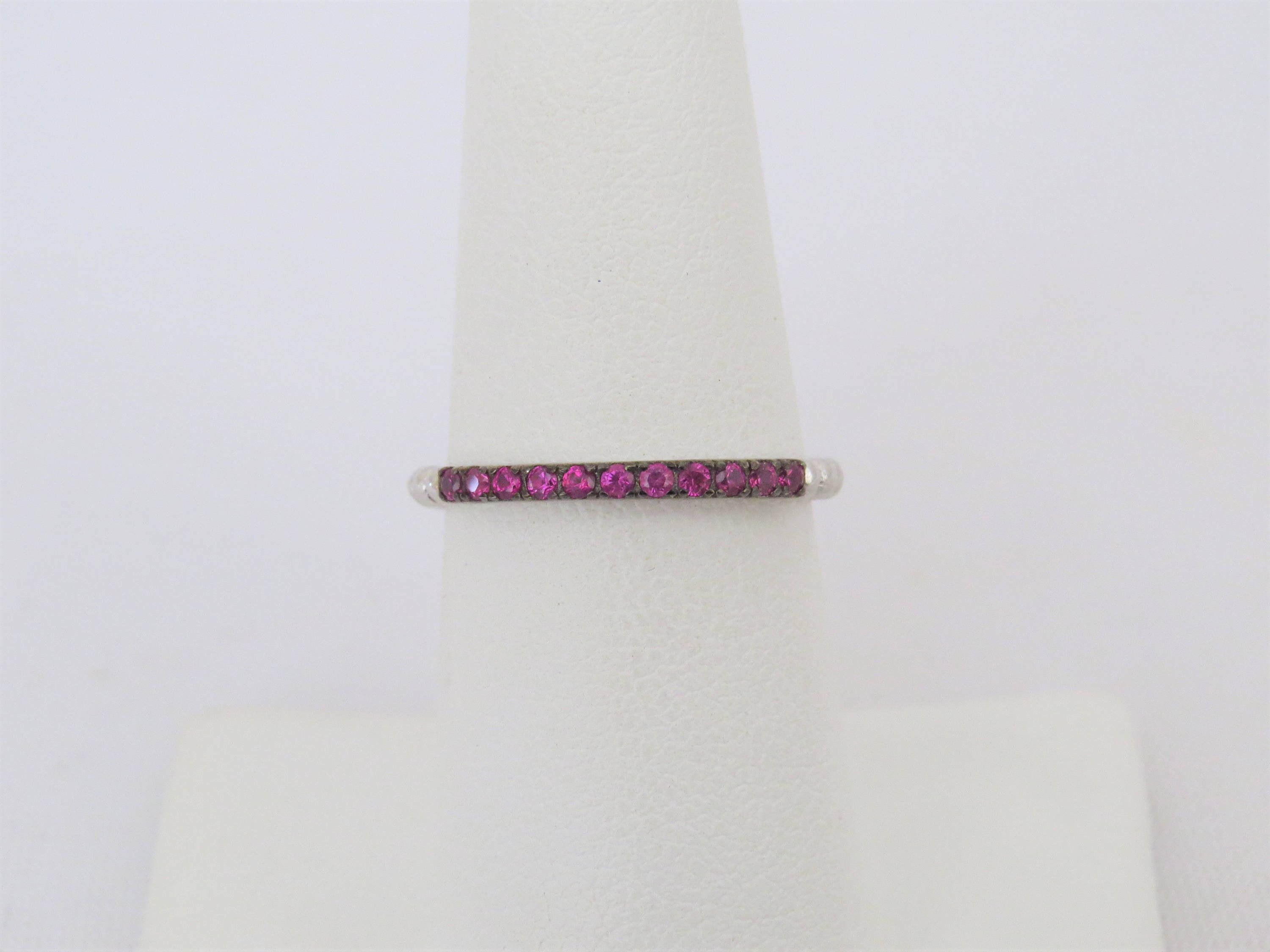 Vintage Sterling Silver Ruby Band Ring Size 7 | Etsy