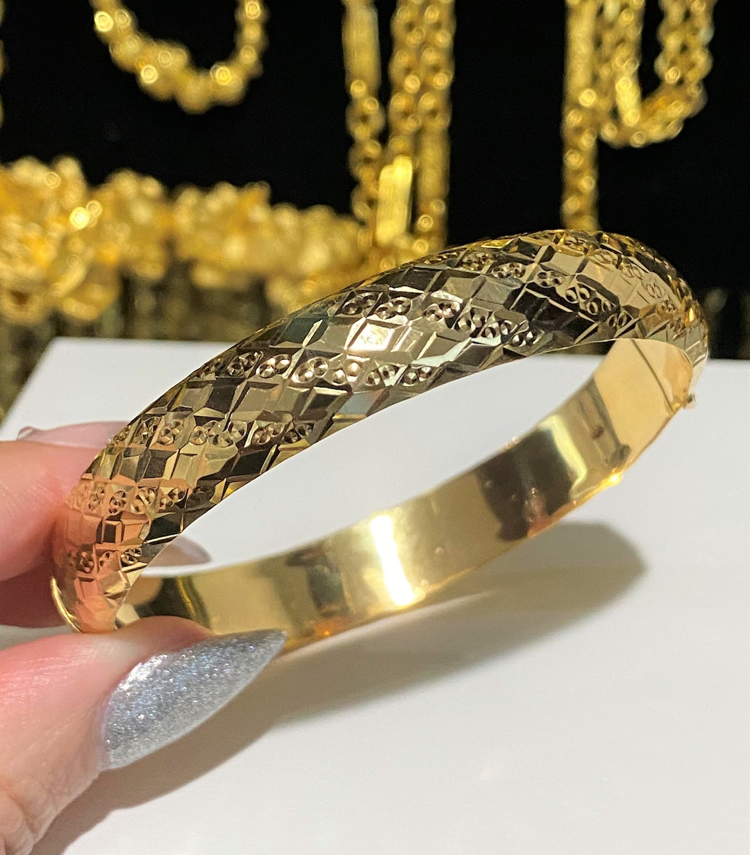 Vintage 15K 610 Yellow Gold Bangle Bracelet 51MM, 57MM - Etsy