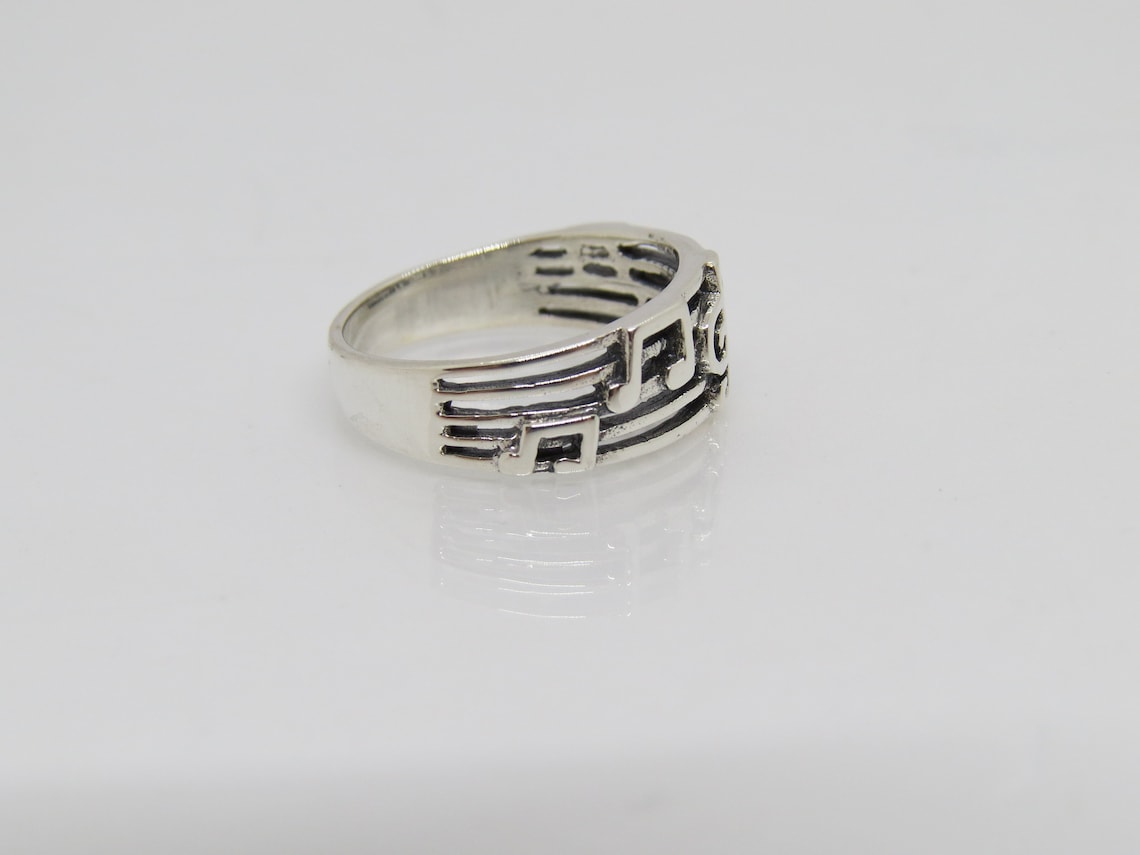 Vintage Sterling Silver Music Notes Band Ring Size 7 | Etsy