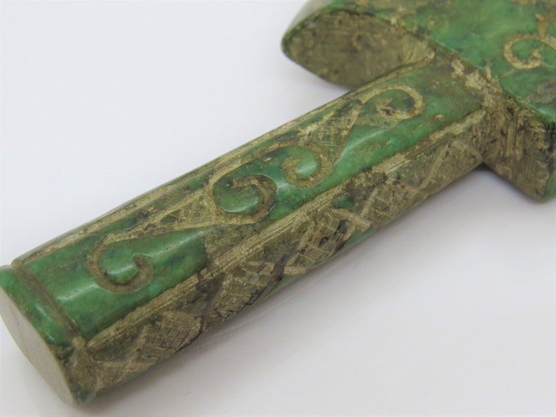 Antique Vintage Natural Green Jade Carved Ancient Dagger | Etsy