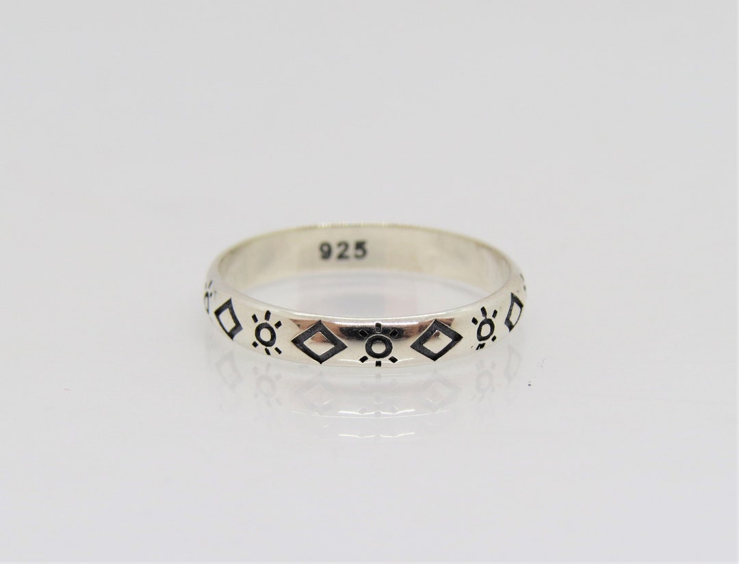 Vintage Sterling Silver SUN Band Ring Size 7 - Etsy