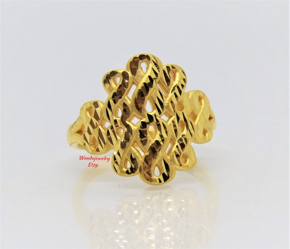 24K 9999 Pure Gold Celtic Geometric Vintage Ring Size 6.5 | Etsy