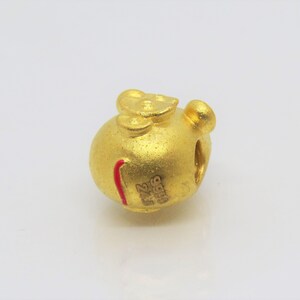 Vintage Pure 24K 9999 Gold Enamel Rat, Mouse Charm Bead Pendant Make ...