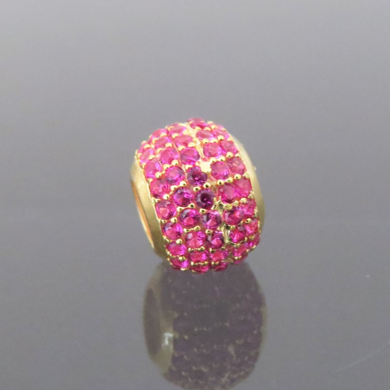 Vintage 18K Solid Yellow Gold Ruby Ball Slide Pendant - Etsy