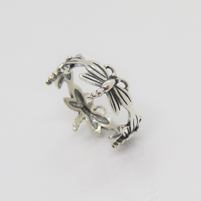 Silver Dragonfly Ring - Etsy