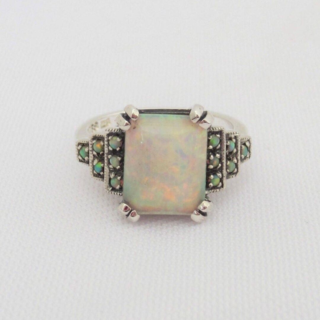 Vintage Sterling Silver White Opal Engagement Ring Size 7 - Etsy