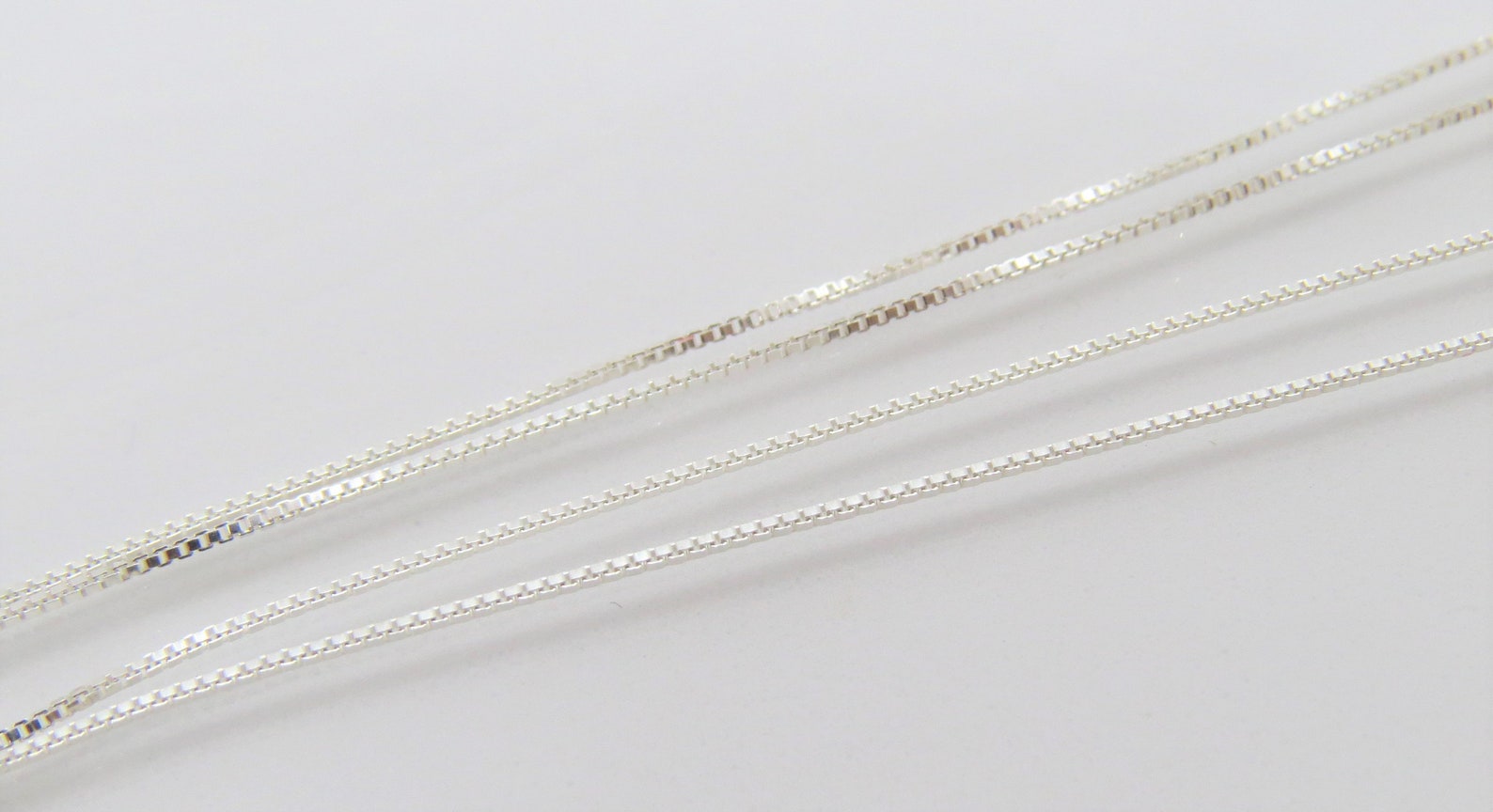 Vintage Sterling Silver Square Box Link Chain 18'' | Etsy